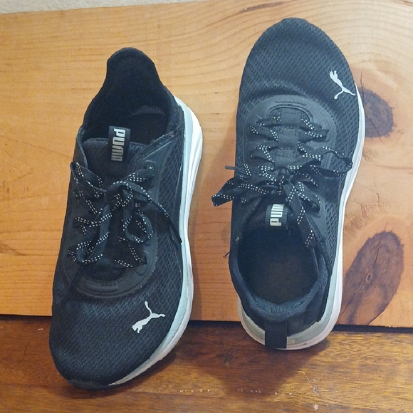 Puma | Shoes | Puma Black Lighr Blue Mesh Sneakers With White Sole Us ...